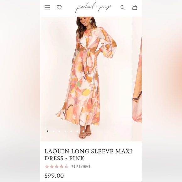 Petal & Pup | Dresses | Petal And Pup Long Sleeve Pink Cutout Maxi ...